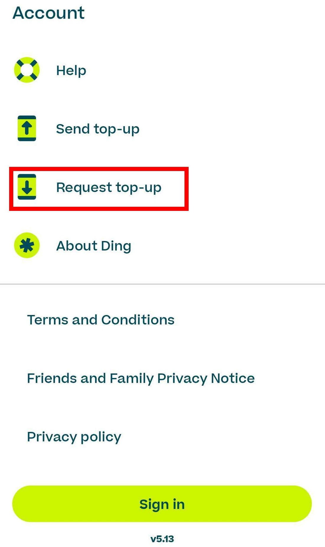 How to request a top-up? – DingAppSupport